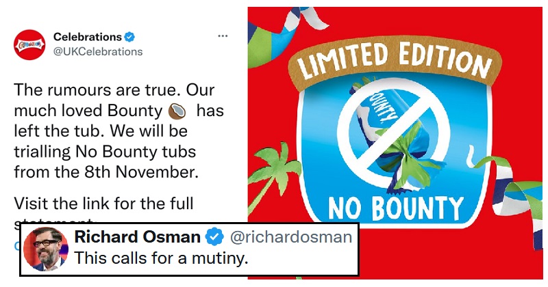 Celebrations' Bounty-free tubs have split the internet - 19 sweet ...