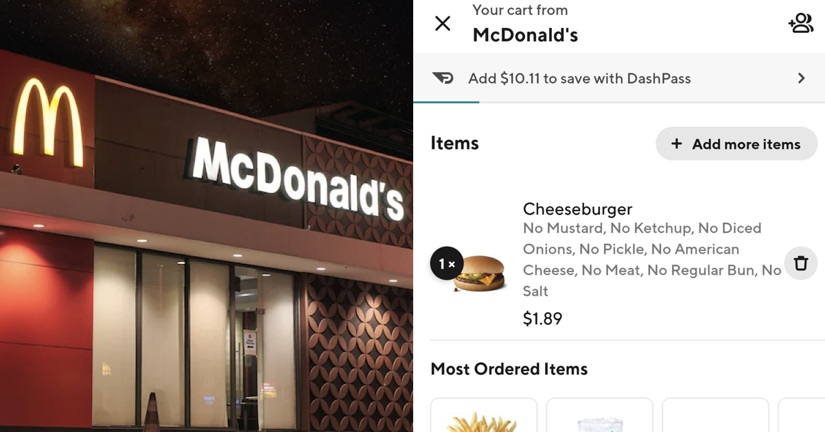 This attempt to order a 'nothing burger' from McDonald's was $9 well ...