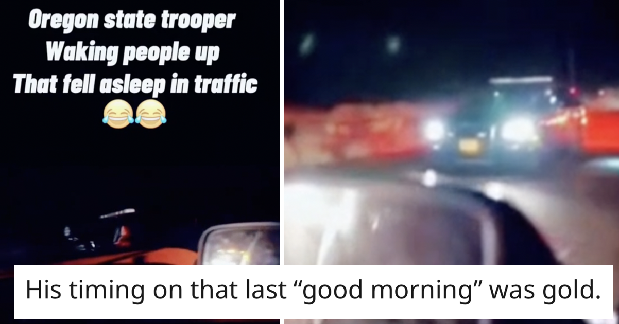 This cop waking up people who fell asleep in traffic is ...