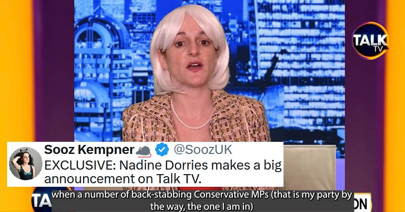 Nadine Dorries' resignation announcement is even funnier with the Sooz ...