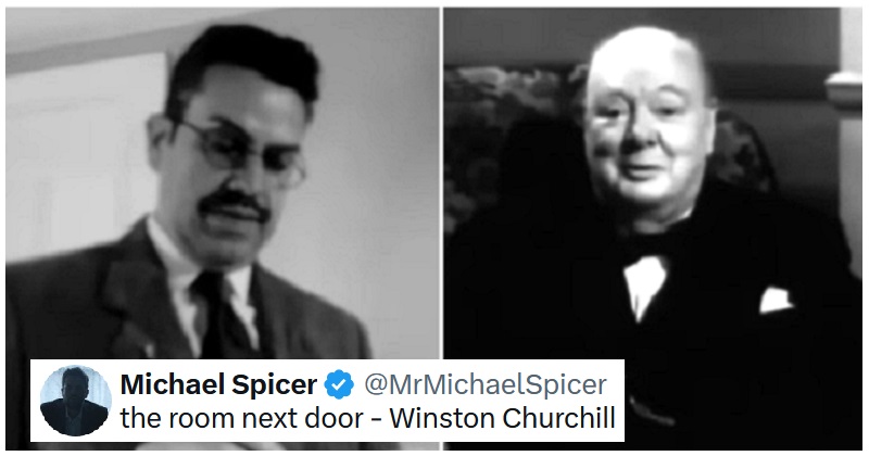 Michael Spicer was in the Room Next Door to ...Winston Churchill - The Poke