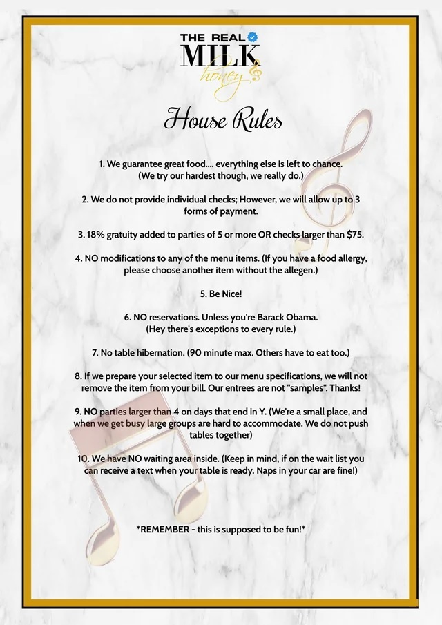 These restaurant house rules proved a little too much for people to ...