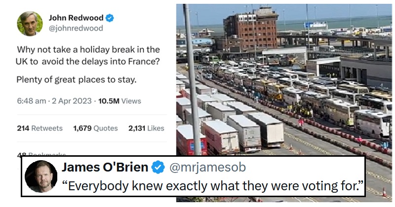 This Tory's solution to massive queues at Dover is ...stay in the UK ...