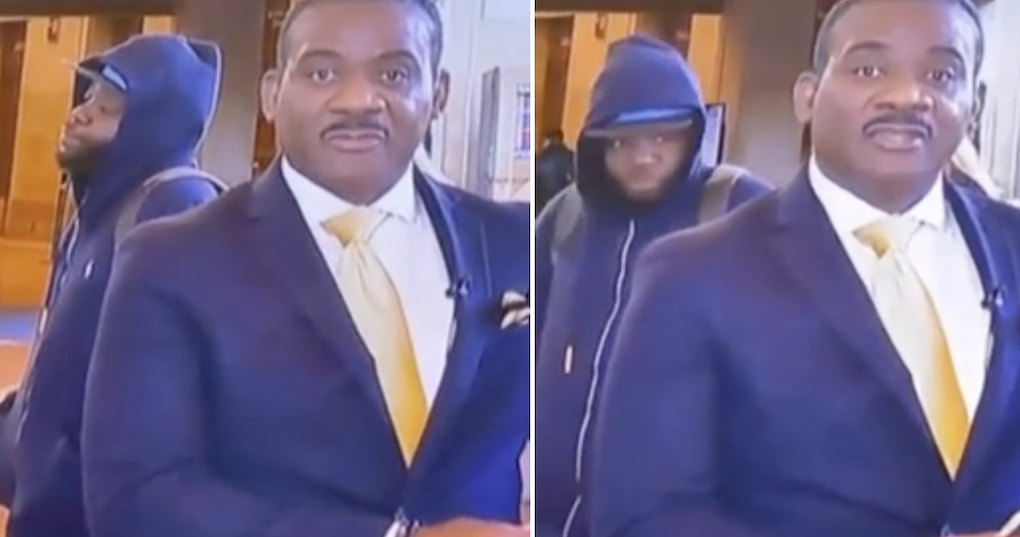 The instant regret of this guy captured live on TV news is a painfully ...