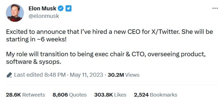 Elon Musk says he's being replaced by a female Twitter CEO - 18 ...