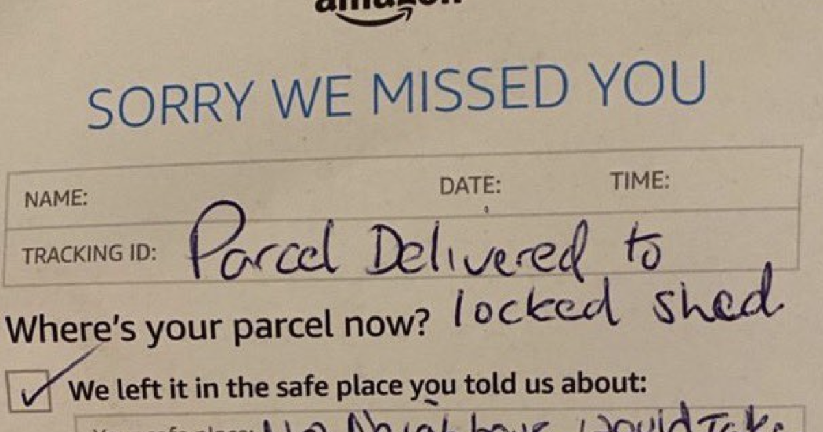 This 'Sorry we missed you' note is both very helpful and supremely ...