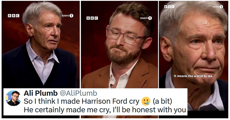 Harrison Ford's emotional reaction during an interview is giving ...