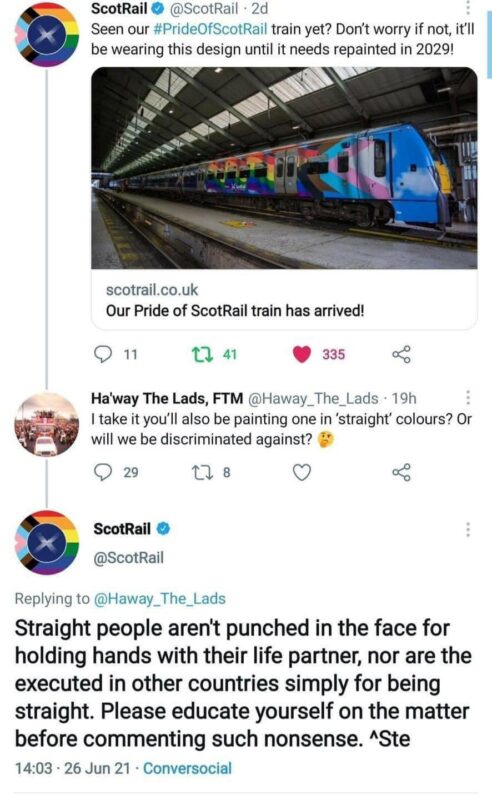 Pride month sent this fabulous ScotRail comeback wildly viral again and ...