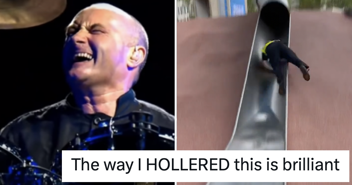 Turns out that cop going down a slide works hilariously well with Phil ...