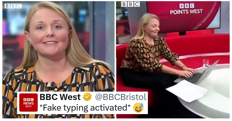 A BBC Points West presenter's fake typing was hilariously exposed by a ...