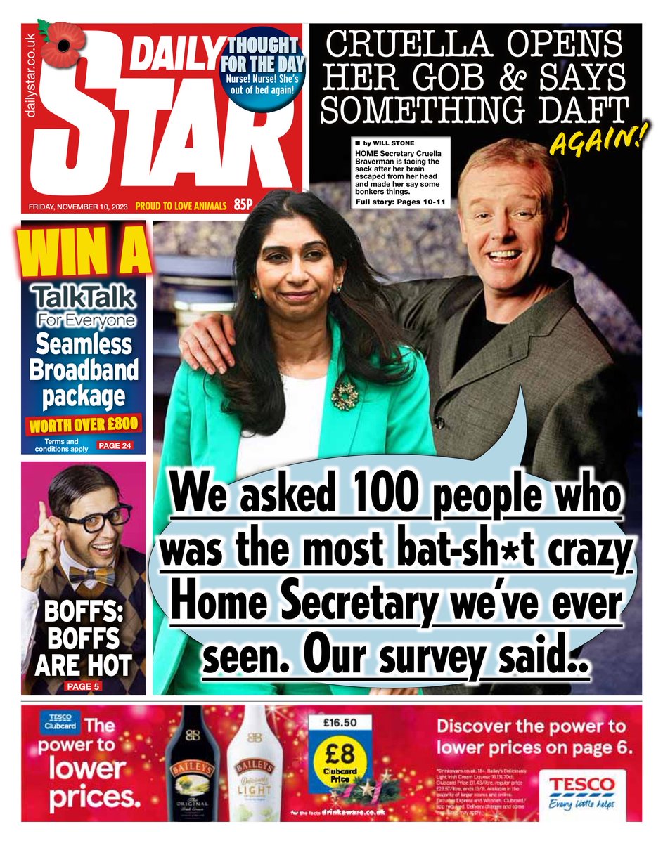 100 people said the Daily Star had today's best front page - and then ...