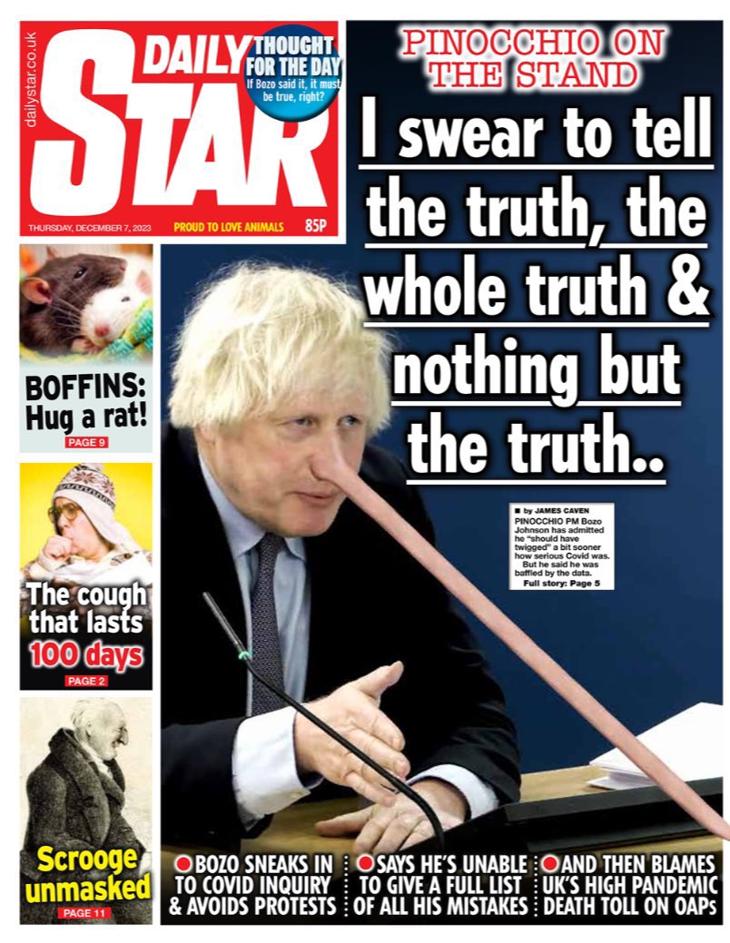 They left it late but the Daily Star's front page on Boris Johnson at ...