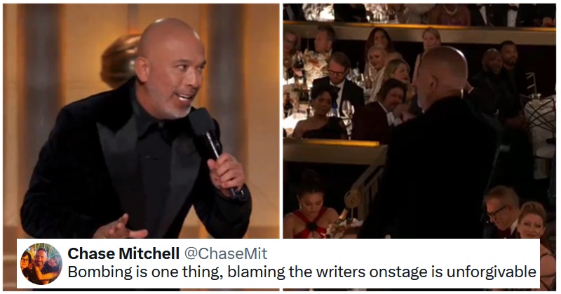 Golden Globes host Jo Koy blaming the writers when his comedy monologue ...