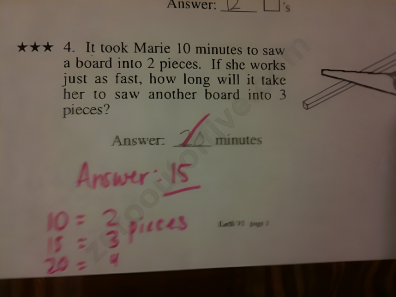 The marking of this maths homework had people bellowing into next week ...
