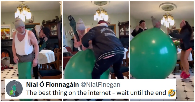 This video of an Irish family turning their dad into a human ...