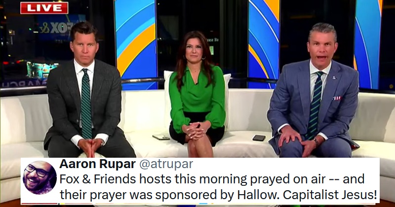Fox News presenters held a live prayer session sponsored by a Christian ...