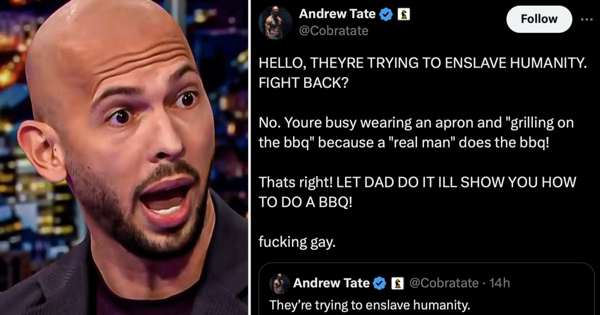 Andrew Tate said it was gay to cook a barbecue and was burned to a ...