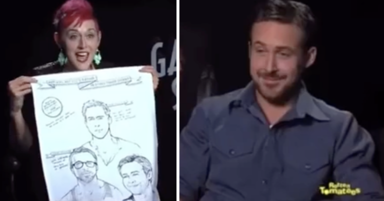 Ryan Gosling's reaction to this tea towel with his face(s) on it is one ...