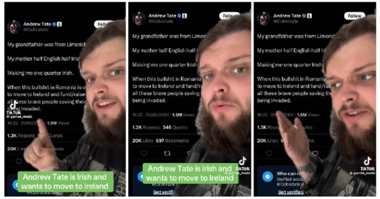 Garron Noone has had the last word on Andrew Tate's "Irishness" and it ...