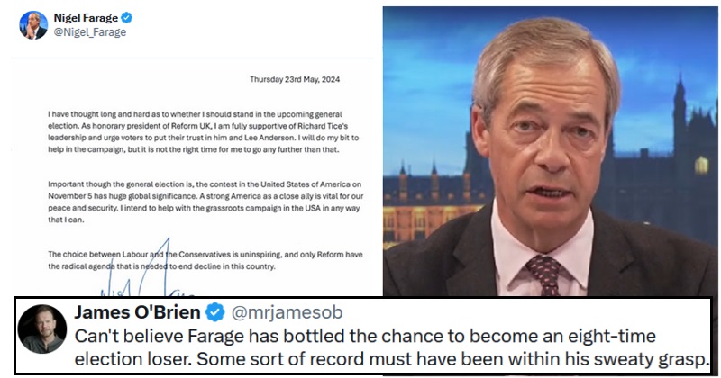Nigel Farage has passed up the opportunity to lose an eighth UK ...