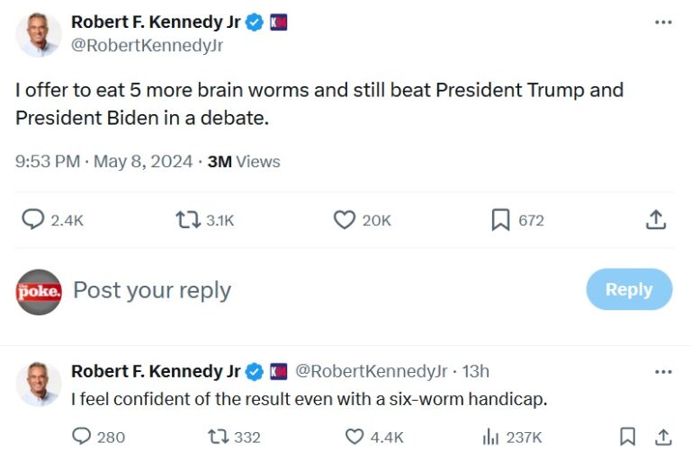 These 24 reactions to reports that a worm died in Robert F. Kennedy Jr ...