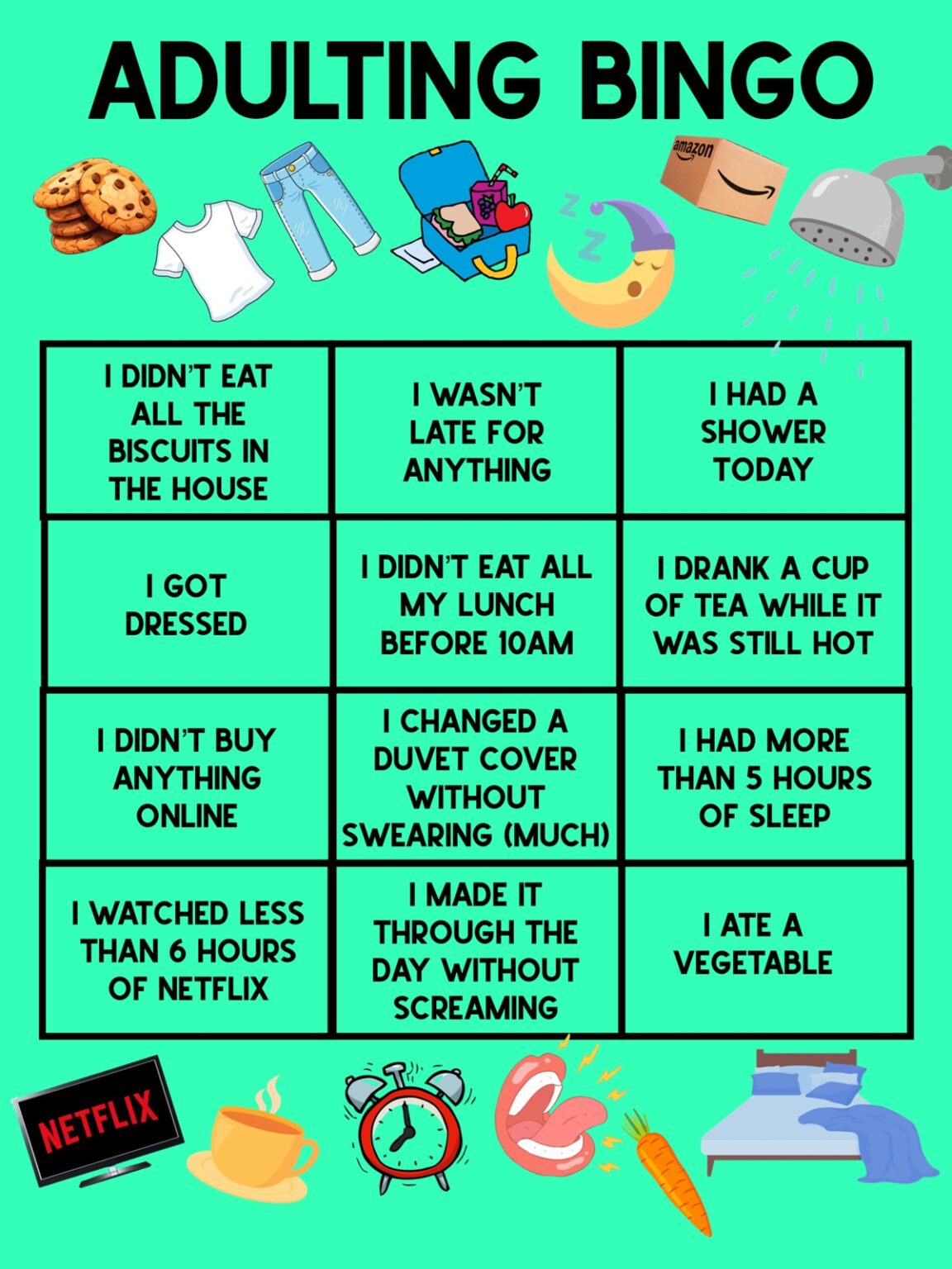 How's your adulting game? See how many goals you can cross off our ...