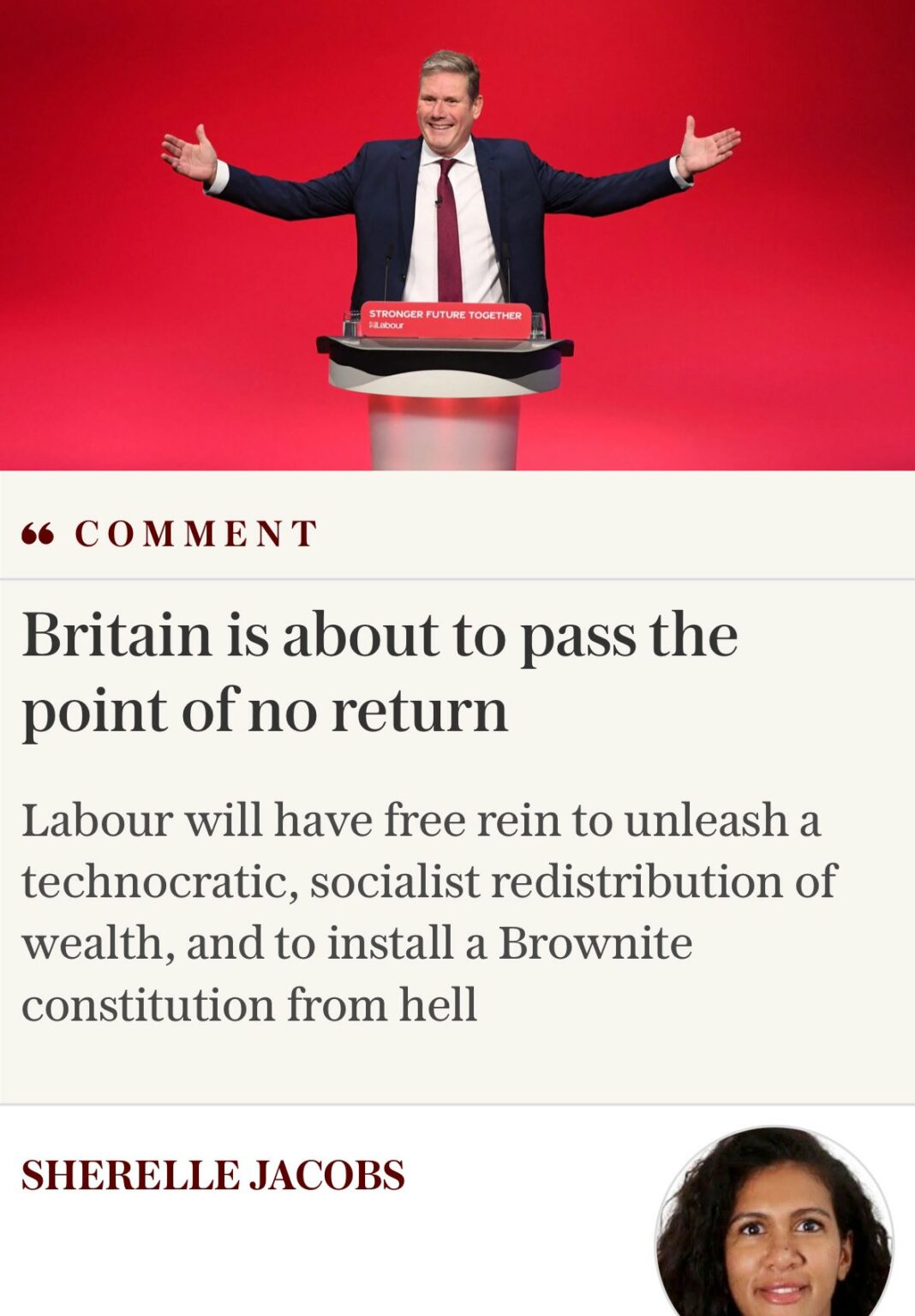 The Telegraph's getting hilariously unhinged about the election and ...