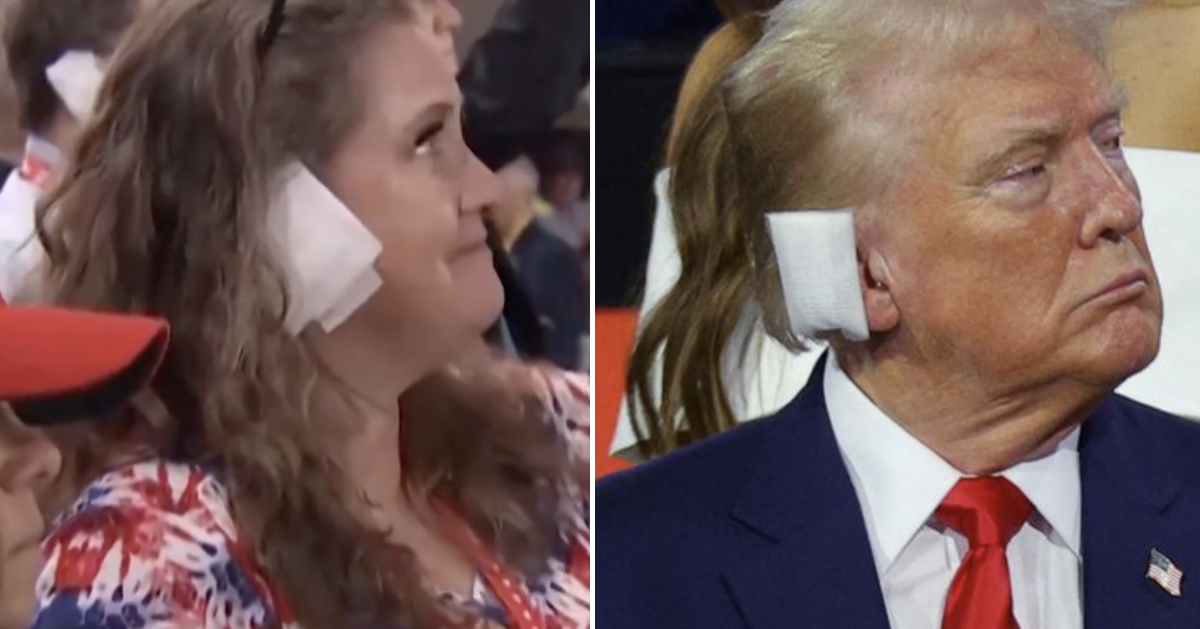 The MAGA crowd wore ear bandages in solidarity with Donald Trump and ...