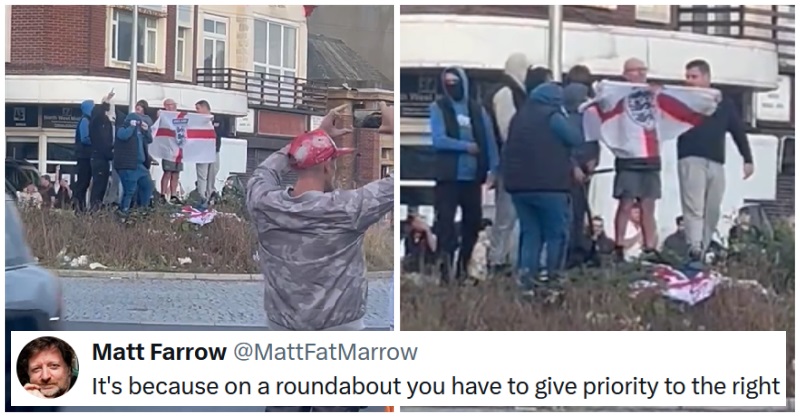 This attempt to occupy a traffic roundabout is today's biggest racist ...