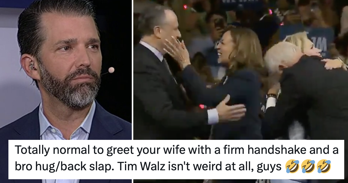 Donald Trump Jr threw shade at Tim Walz for not kissing his wife and ...
