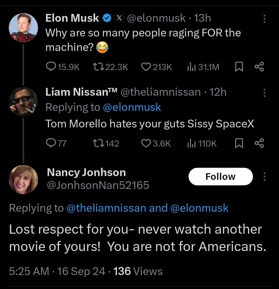 Elon Musk asked why people were 'raging FOR the machine' and this A++ ...