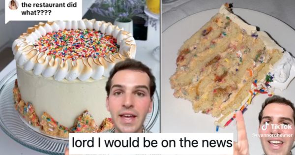 This guy baked a cake for his friend's birthday at a restaurant but ...
