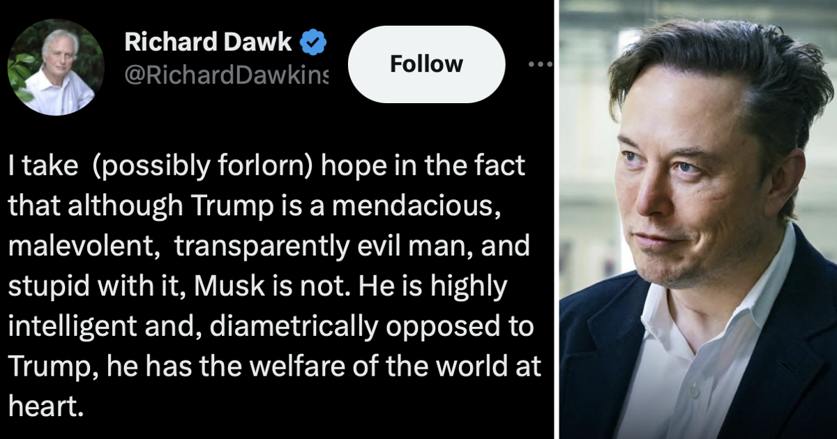 Richard Dawkins bigged up Elon Musk and of all the fabulous comebacks ...