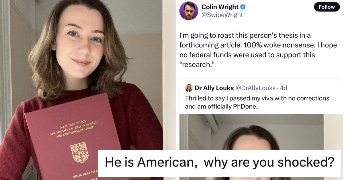 Of all the next-level bigots trolling this woman's PhD, none of them ...