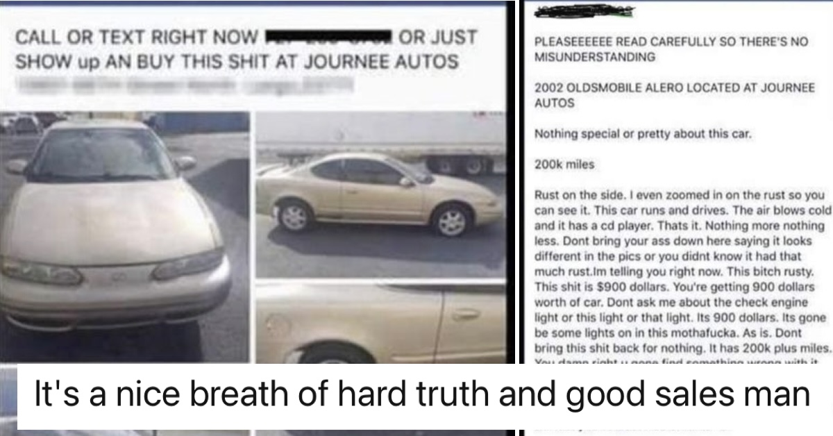 This hilariously straight-talking second hand car ad is an all-time ...