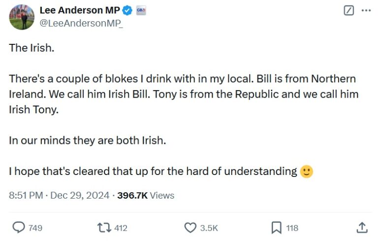 Reform UK MP Lee Anderson appears to have accidentally tweeted support ...