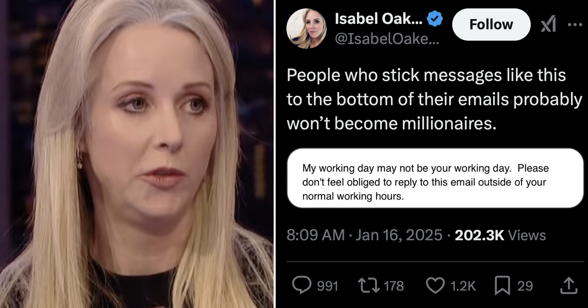 Talk TV 'feather ruffler' Isabel Oakeshott had a message for people who ...