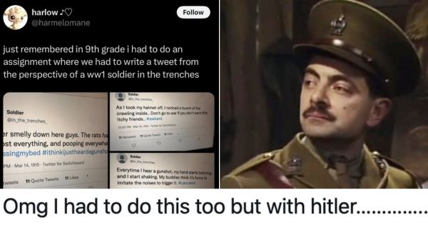 This school project writing tweets from the POV of a WWI soldier in the ...
