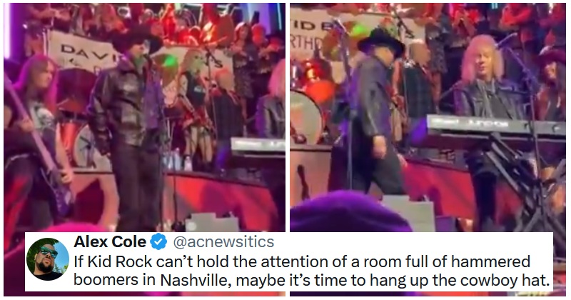 Kid Rock storming off in a huff because the audience didn't clap enough ...
