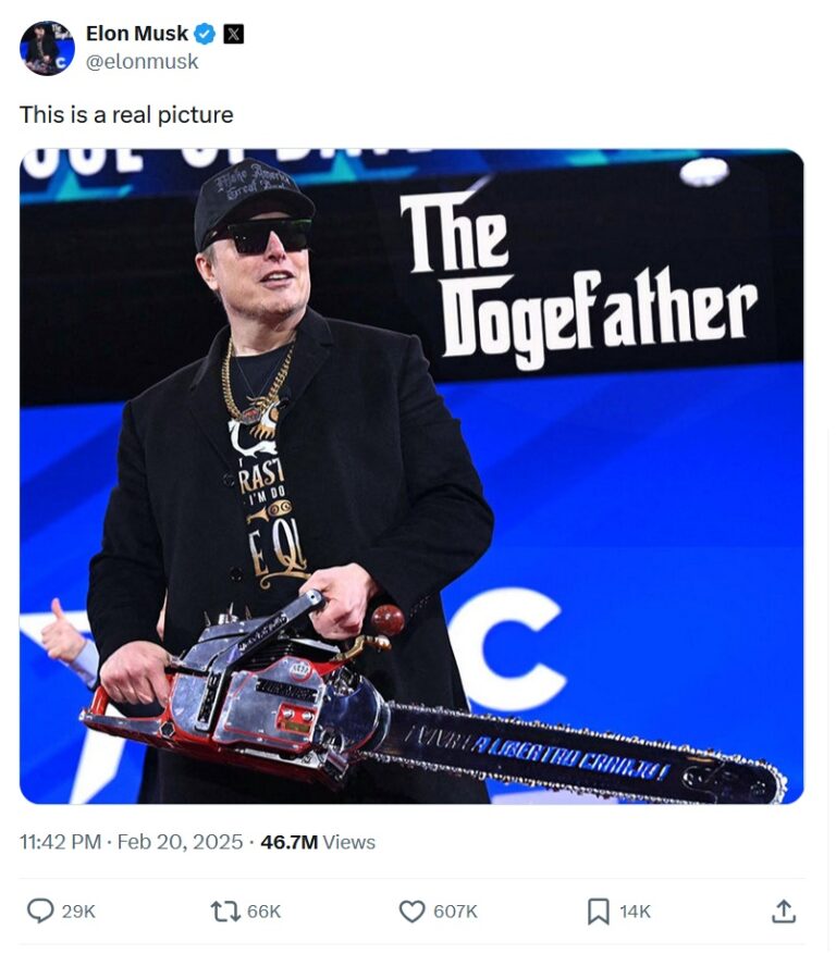 Elon Musk's chainsaw-wielding antics at CPAC were the perfect metaphor for the Trump regime - 15 ...