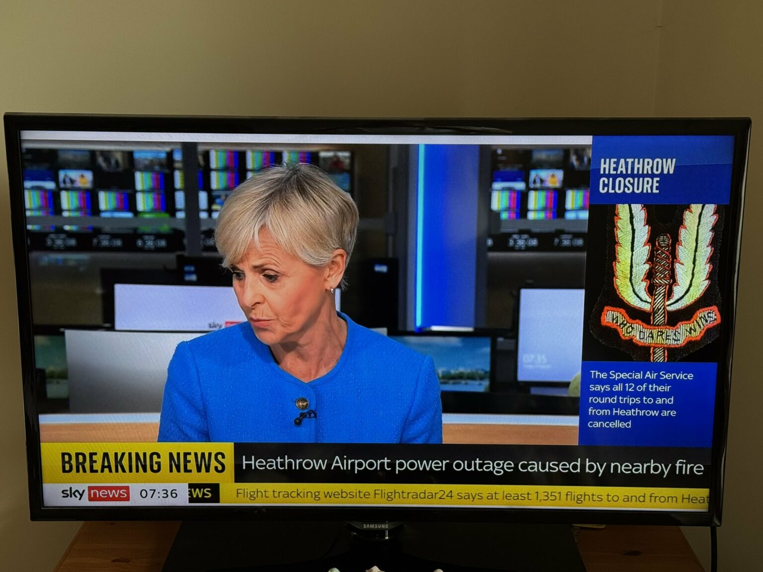 Sky News just said the SAS cancelled 12 flights into Heathrow and it's the funniest, most ...