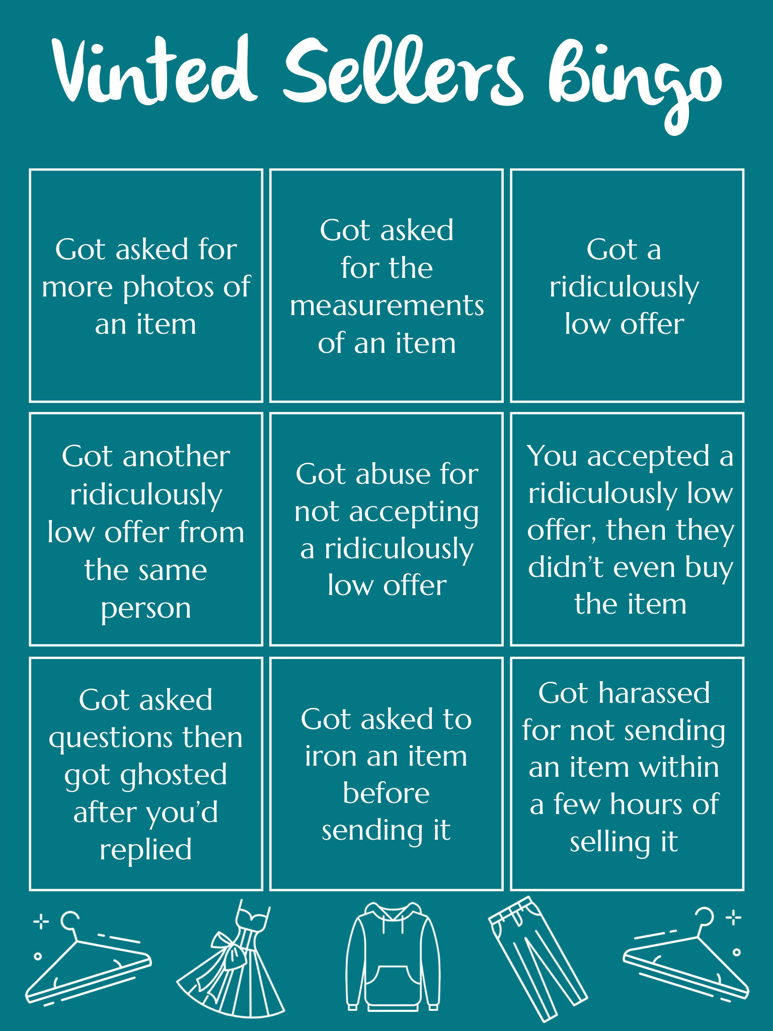 Eyes Down For A Highly Relatable Game Of Vinted Sellers Bingo The Poke
