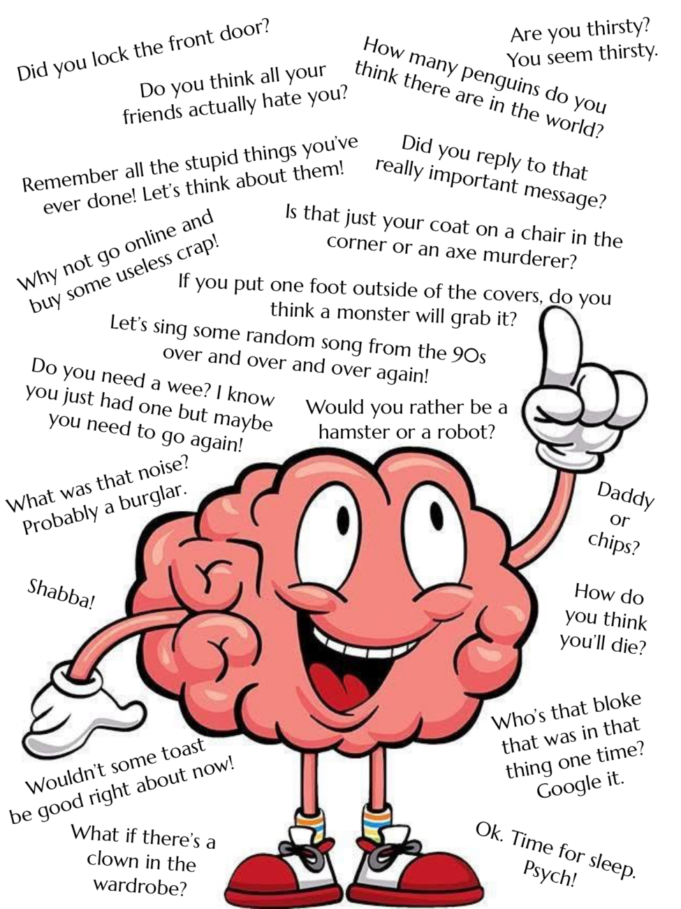 The human brain when you're trying to go to sleep - The Poke