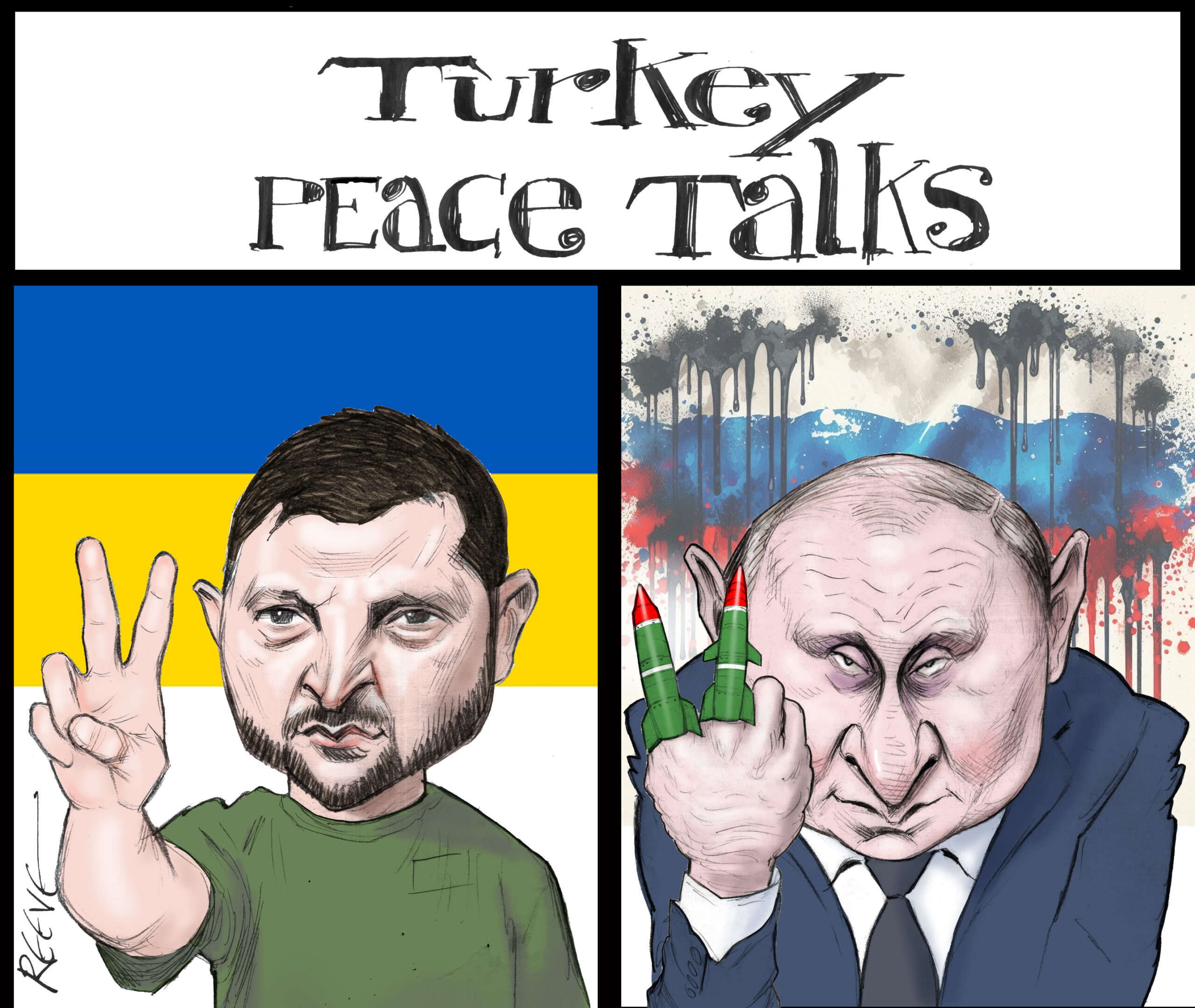 Turkey Peace talks cartoon 1 Cartoonist Reeve - The Poke - The Poke