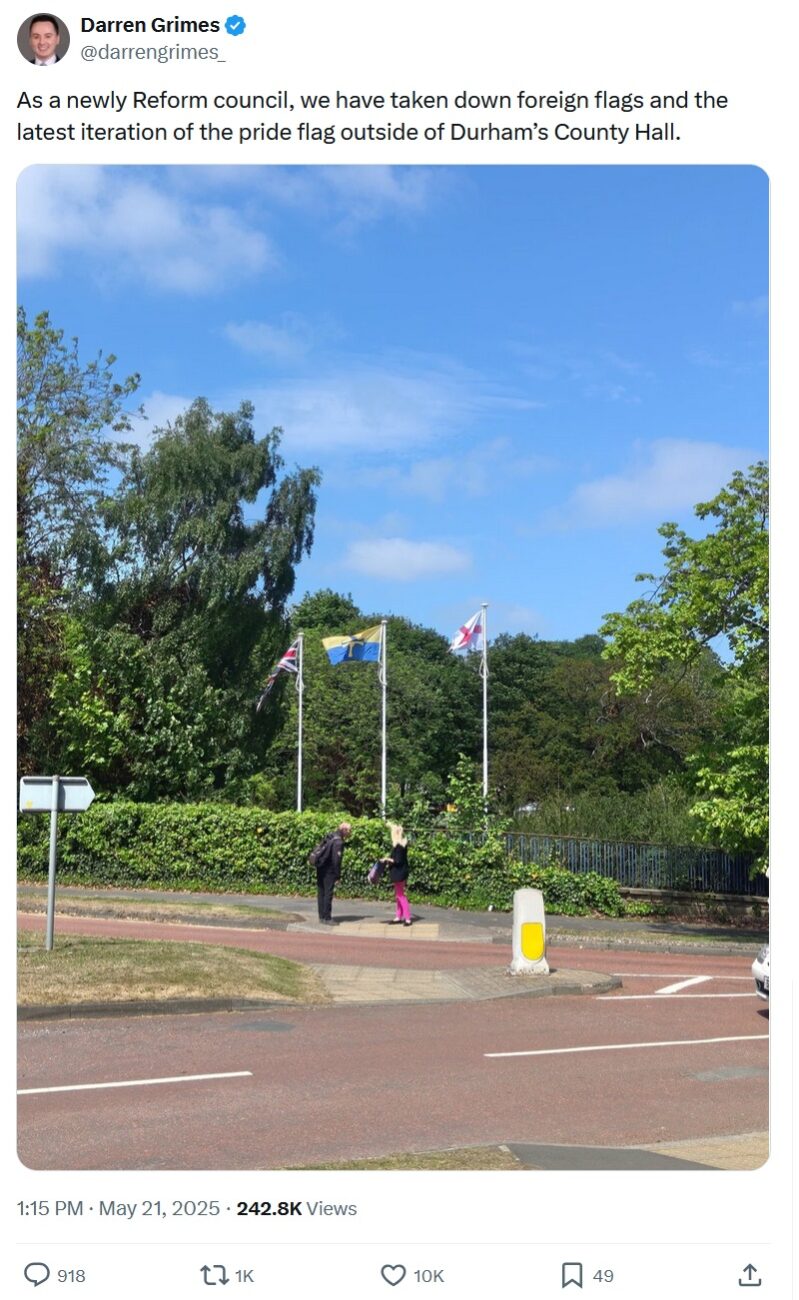 Darren Grimes announced Reform UK's high-priority first job as Durham's ...