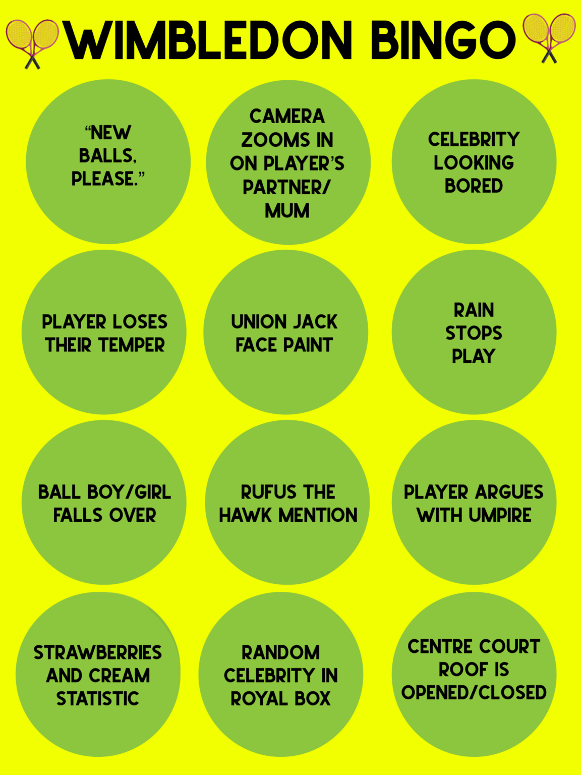 "New balls, please!" Eyes down for Wimbledon Bingo! - The Poke