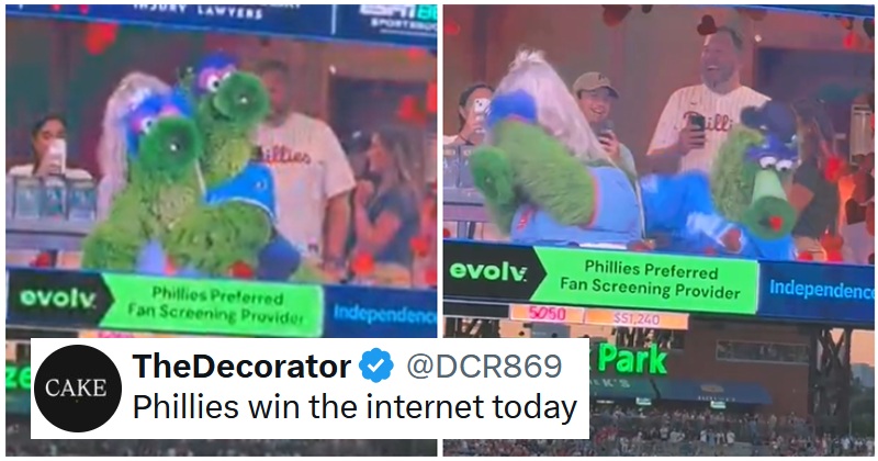 The Phillies' mascot jumped on the Coldplay kiss cam skit roller ...
