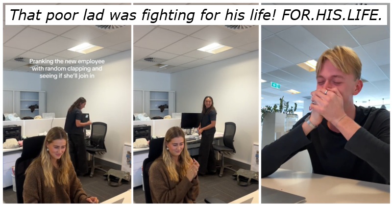 Office workers are pranking new colleagues with random clapping. The ...