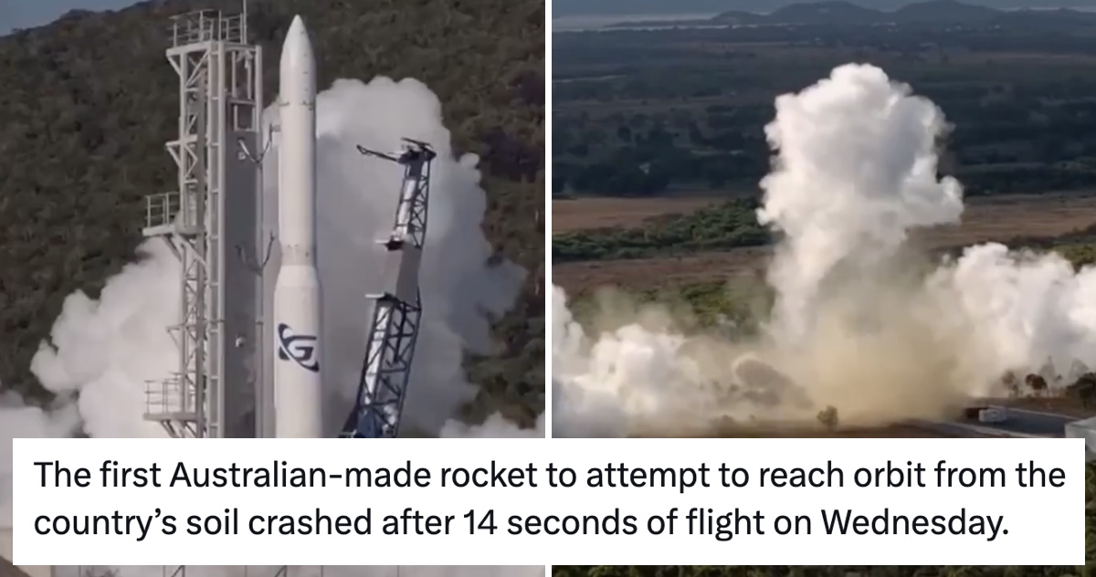 Australia's attempt to make space history lasted just 14 seconds and of ...