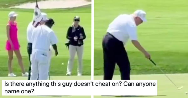Donald Trump appeared to be caught 'cheating' again in a golf ...